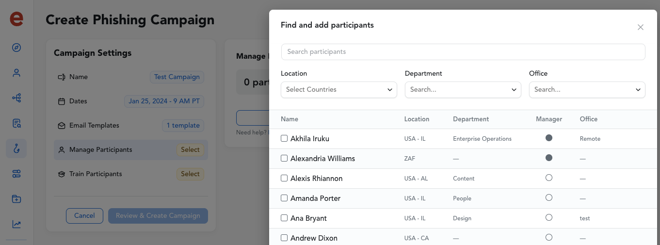 How to set up a Phishing Campaign – Ethena