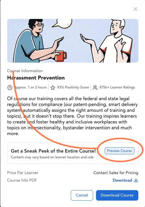 How to preview a course in the dashboard – Ethena